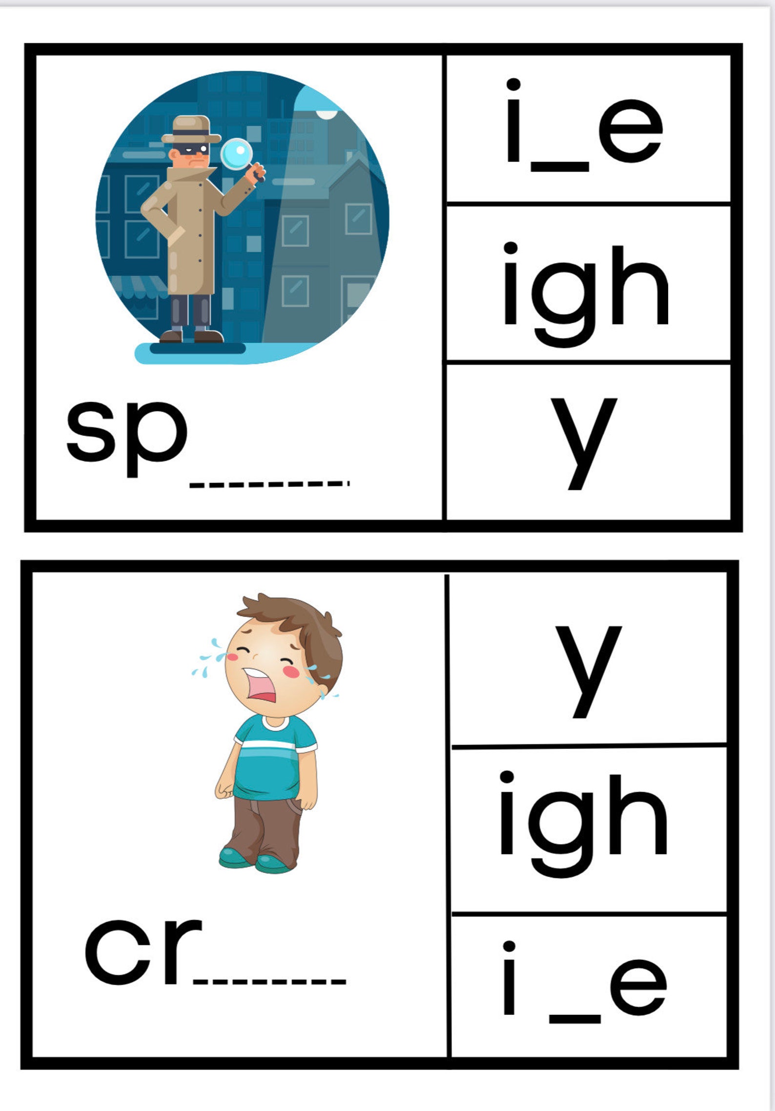 Printable Flashcards Long Vowel Sound for Kids - Etsy