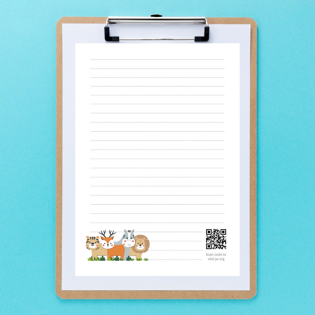 JW Letter Writing Lined Paper, A4 & A5 Digital Files of X4 Animal ...
