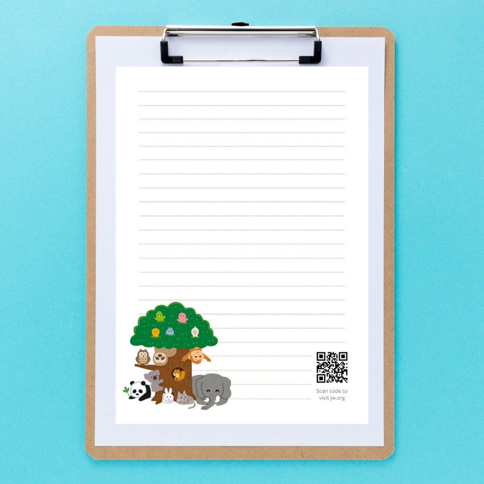 JW Letter Writing Lined Paper, A4 & A5 Digital Files of X4 Animal ...