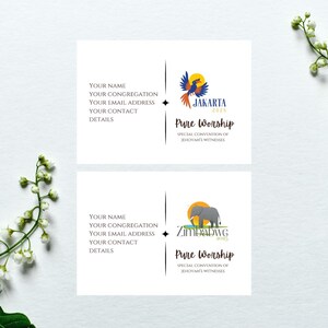 Personalised JW Contact Cards | Special Convention Printable Gift ...
