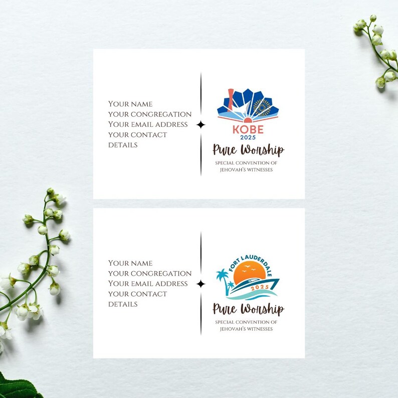 Personalised JW Contact Cards | Special Convention Printable Gift ...