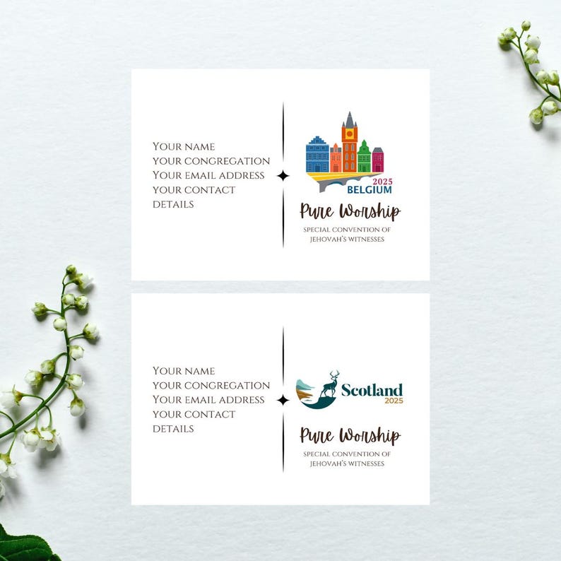 Personalised JW Contact Cards | Special Convention Printable Gift ...