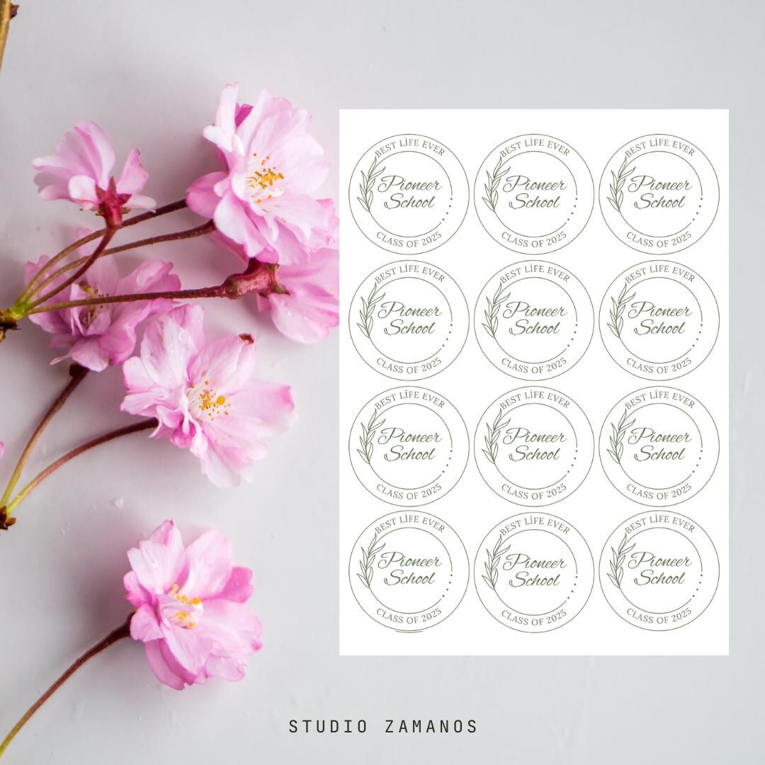 Pioneer School 2025 Stickers Printable Digital Instant Download - X12 ...