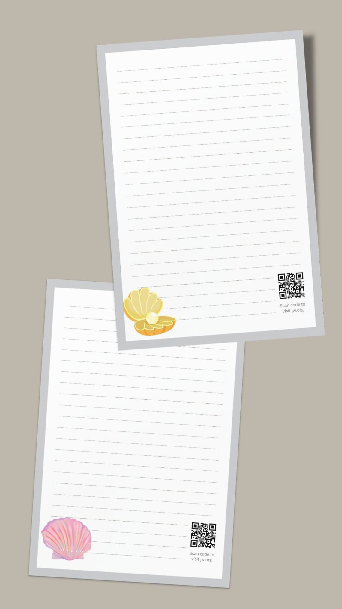 JW Lined Letter Writing Stationary Paper - A4 or A5 Digital Files of X4 ...