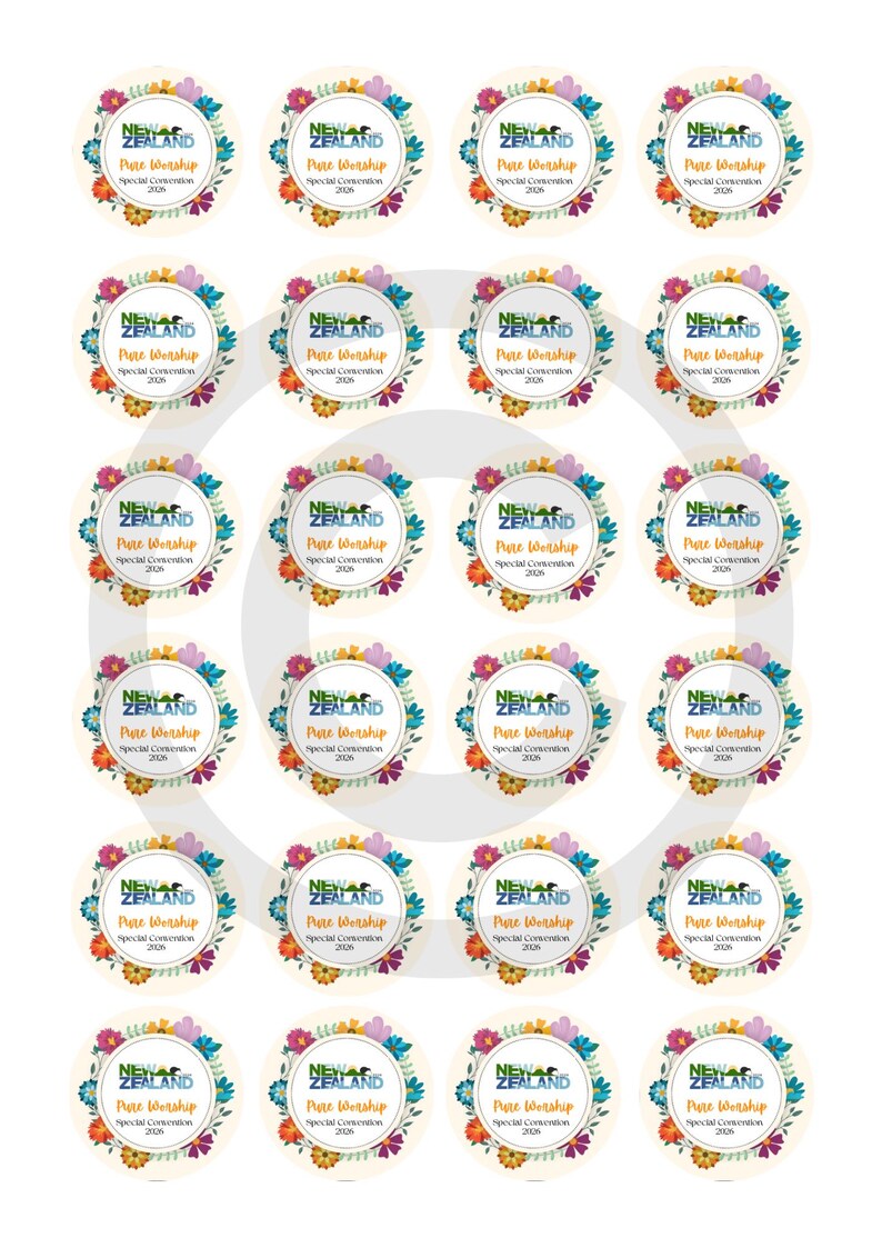 New Zealand, Auckland JW Special Convention 2026 Printable Stickers ...