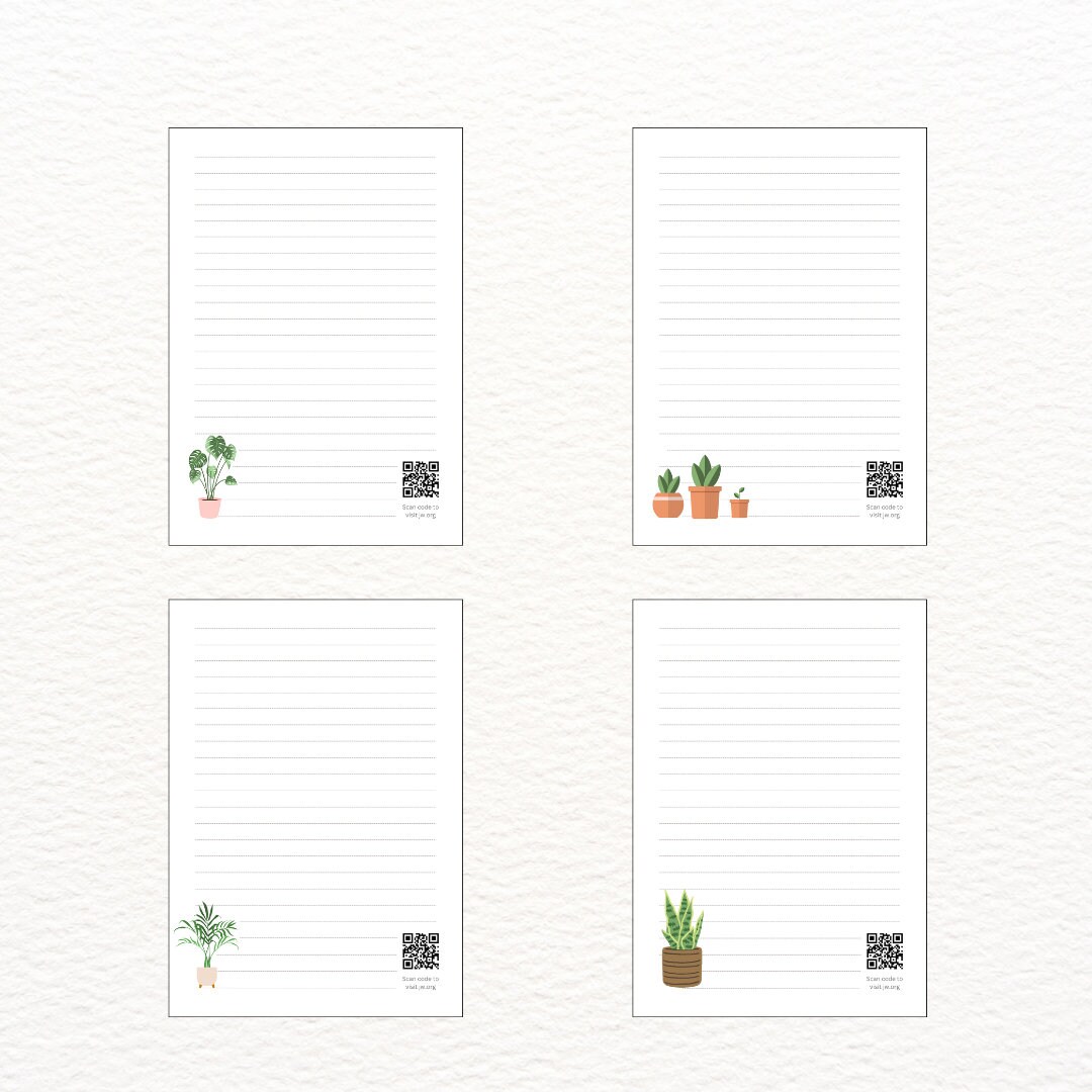 JW Letter Writing Lined Paper - A4 & A5 Digital Files of X4 Plant ...