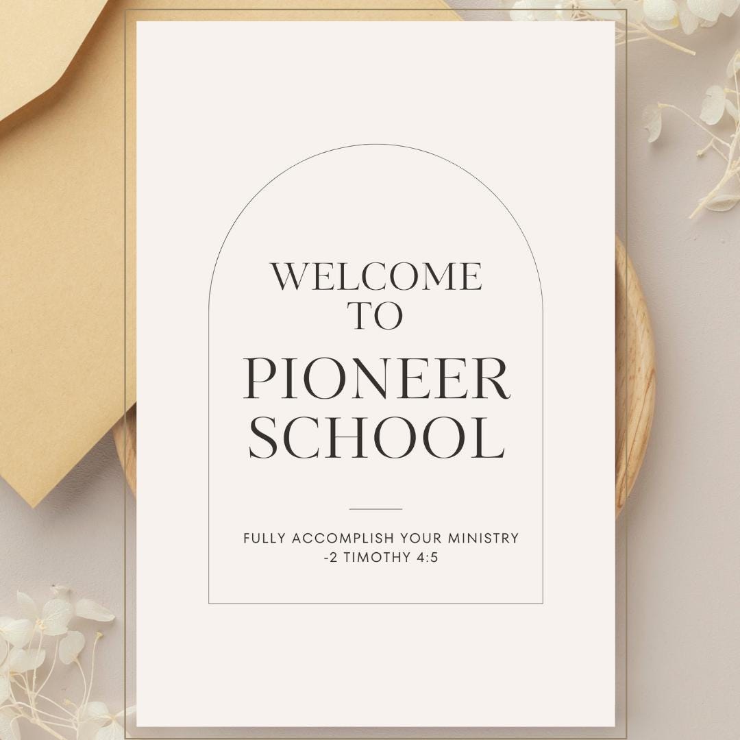 JW Pioneer School Welcome Sign | Digital File for Instant Download | JW ...