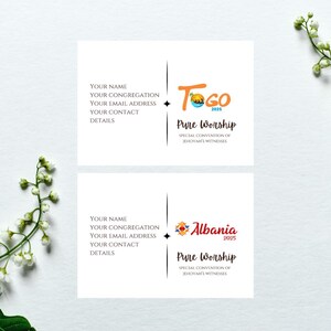 Personalised JW Contact Cards | Special Convention Printable Gift ...