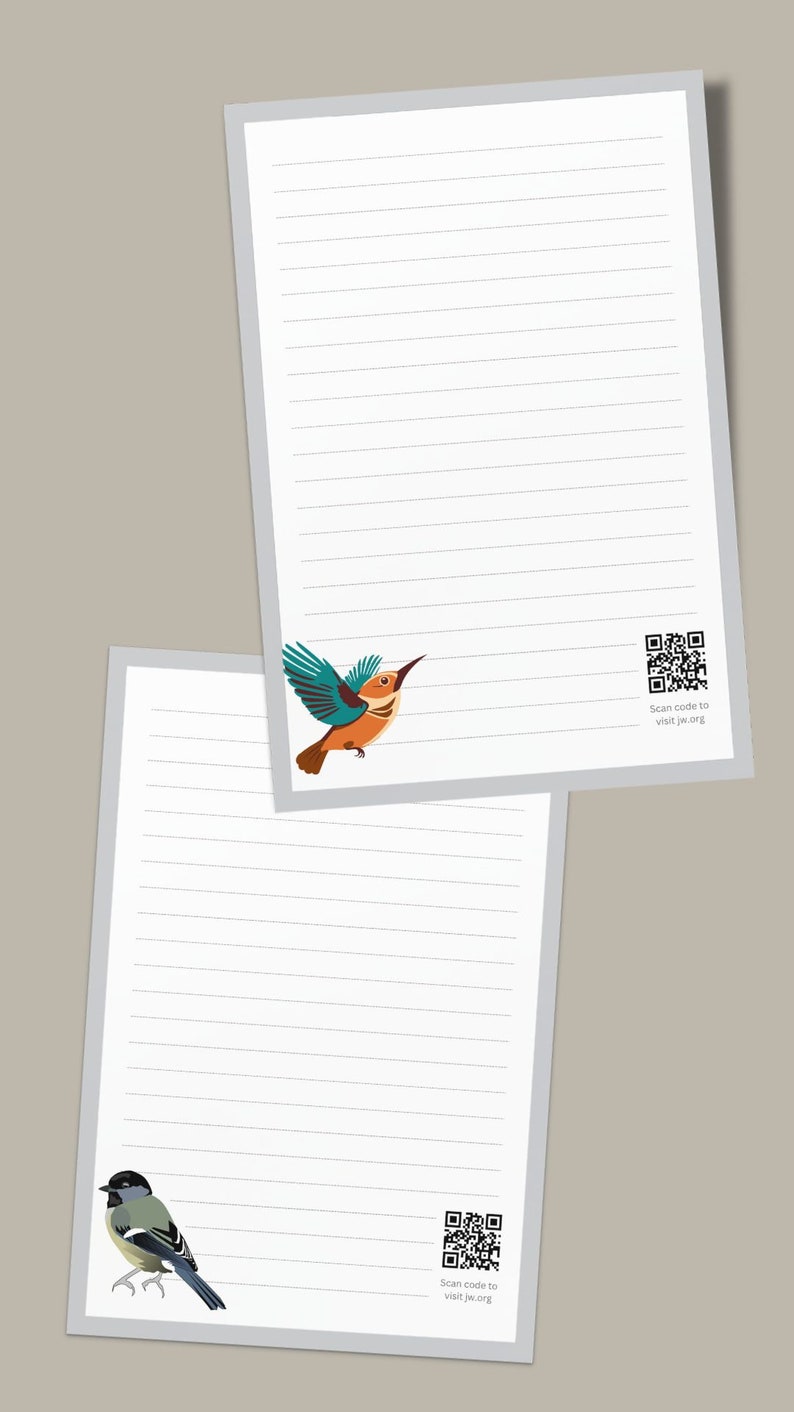 JW Letter Writing Paper, Lined, A4 & A5 Digital Files of X4 Bird Themed ...