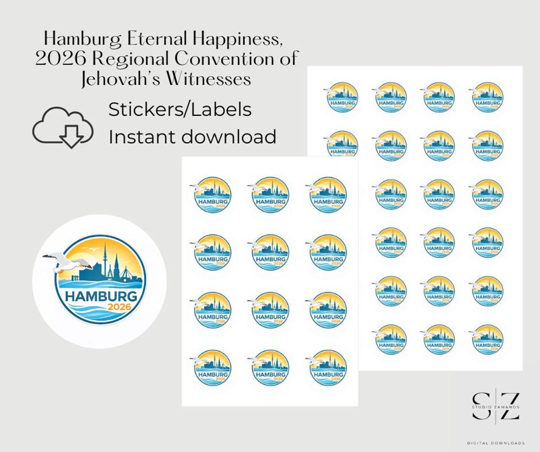 Hamburg, Germany JW Convention 2026 Stickers, Eternal Happiness Design ...