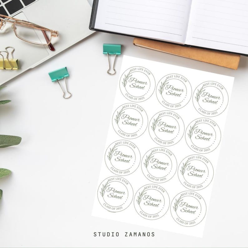 Pioneer School 2025 Stickers Printable Digital Instant Download - X12 ...