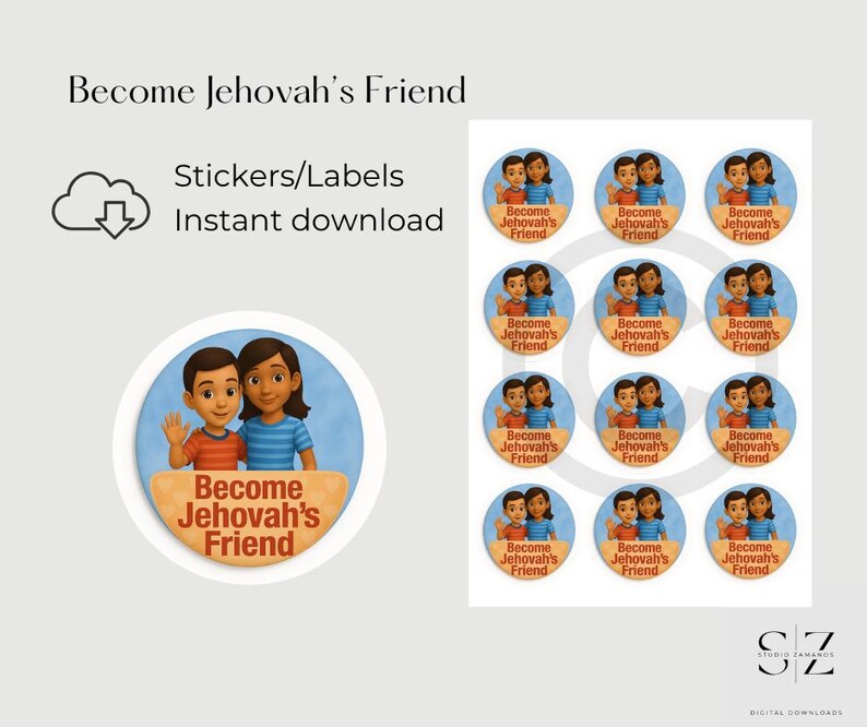 Become Jehovah's Friend Printable Sticker Printable Stickers, Instant ...
