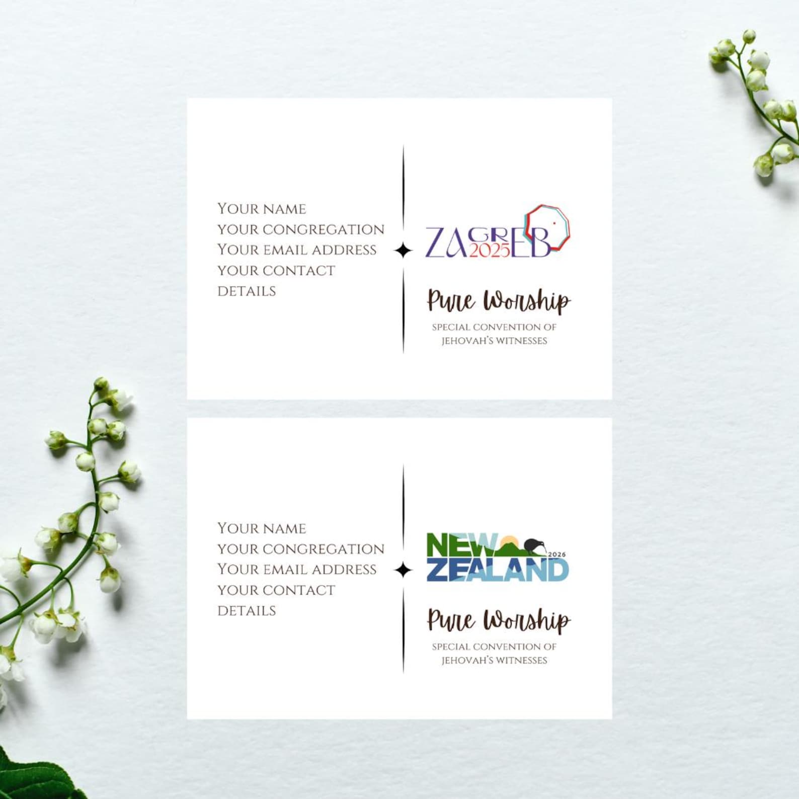 Personalised JW Contact Cards | Special Convention Printable Gift ...