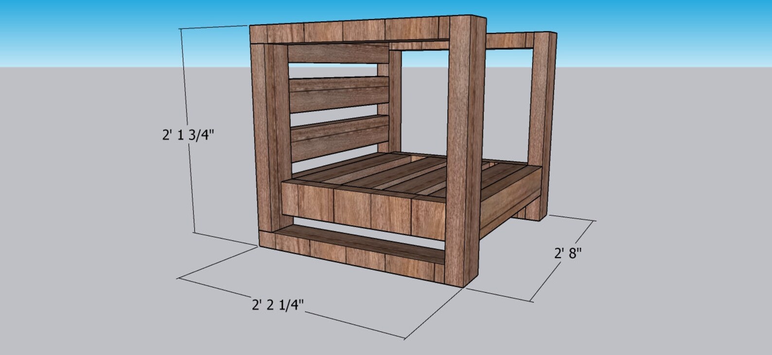 DIY Modern Outdoor Chair Plans: 2x4 Patio Furniture (PDF Download ...