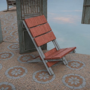 Portable Wooden Beach Chair Plans: DIY Patio Furniture (PDF Download ...