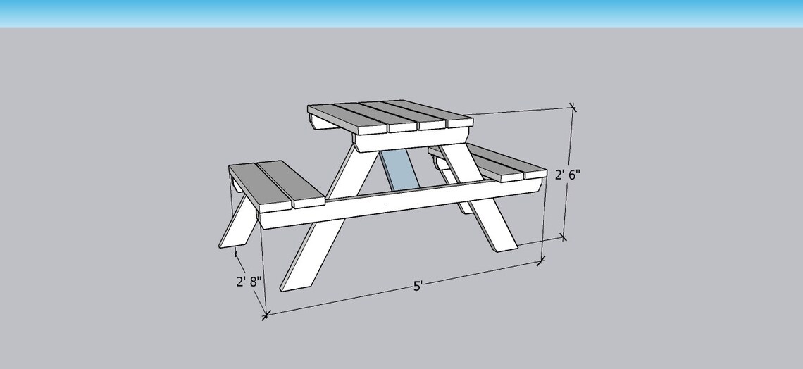 DIY 2-person Picnic Table Plans: Compact Outdoor Table (PDF Download ...