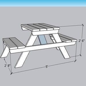DIY 2-person Picnic Table Plans: Compact Outdoor Table (PDF Download ...