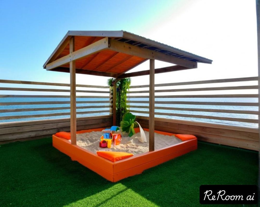 Covered Sandbox,sandbox Plan With Canopy and Benches, Backyard DIY ...