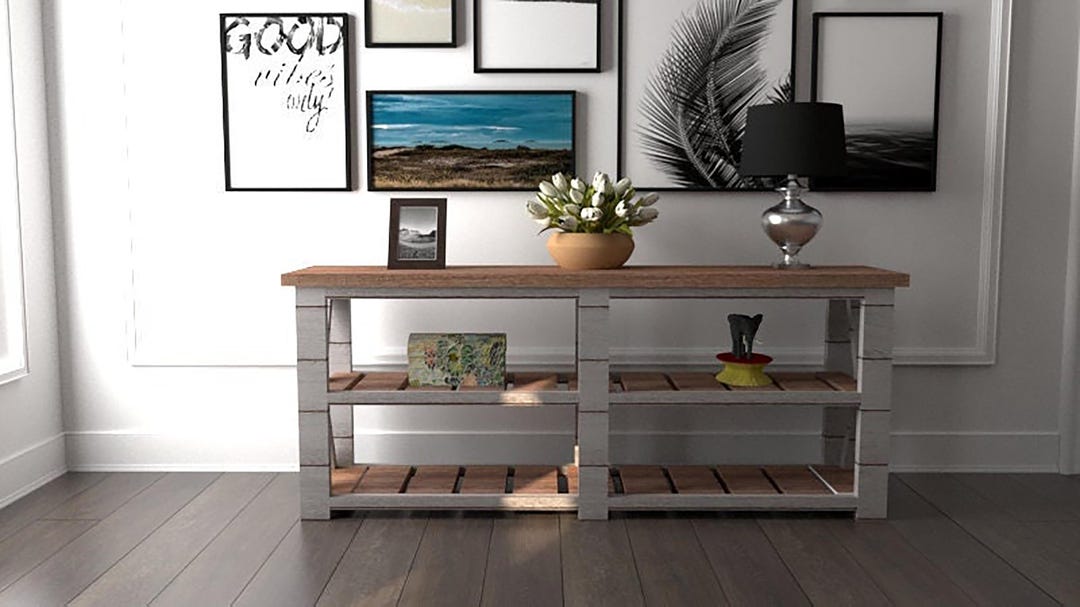 Farmhouse Console Table,diy Coffee Table Build PLANS, Farmhouse Coffee ...