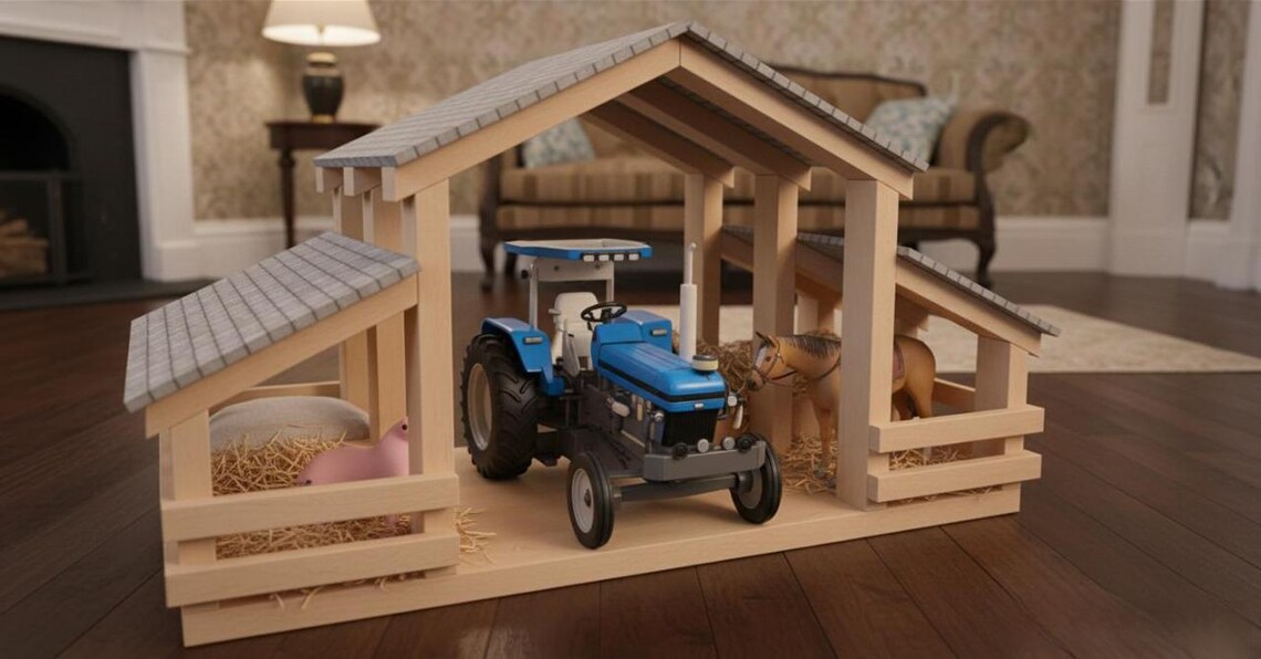 DIY Playroom Toy Barn With Stables Plan: Dolls, Woodworking Project ...