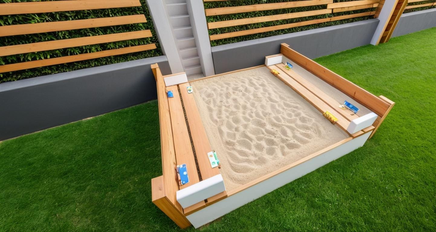 Sand Box With Built-in Seats,sandbox Plan With Canopy and Benches ...