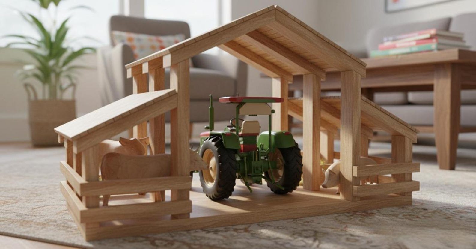 DIY Playroom Toy Barn With Stables Plan: Dolls, Woodworking Project ...