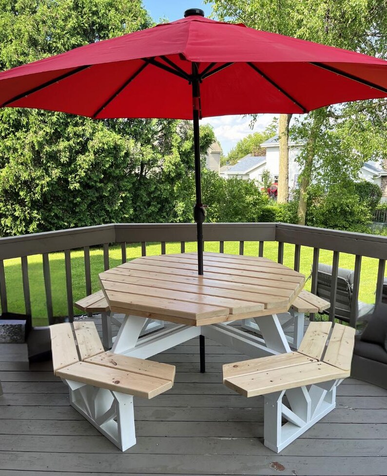 Octagon Picnic Table Plans: DIY Garden Dinner Table (PDF Download) - Etsy