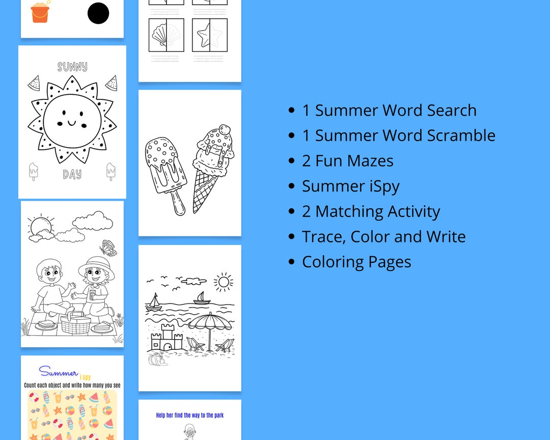 Summer Worksheets for Kids Printable Learning Activities Summer ...