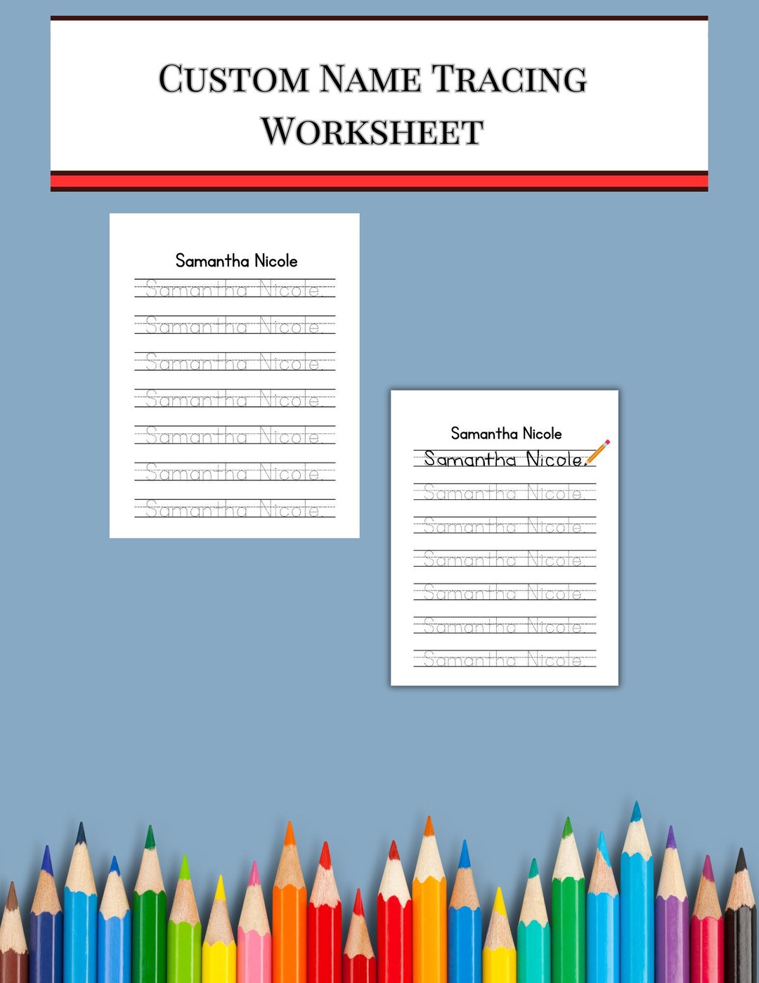 Custom Name Tracing Sheet Personalized Name Trace Sheet Handwriting ...