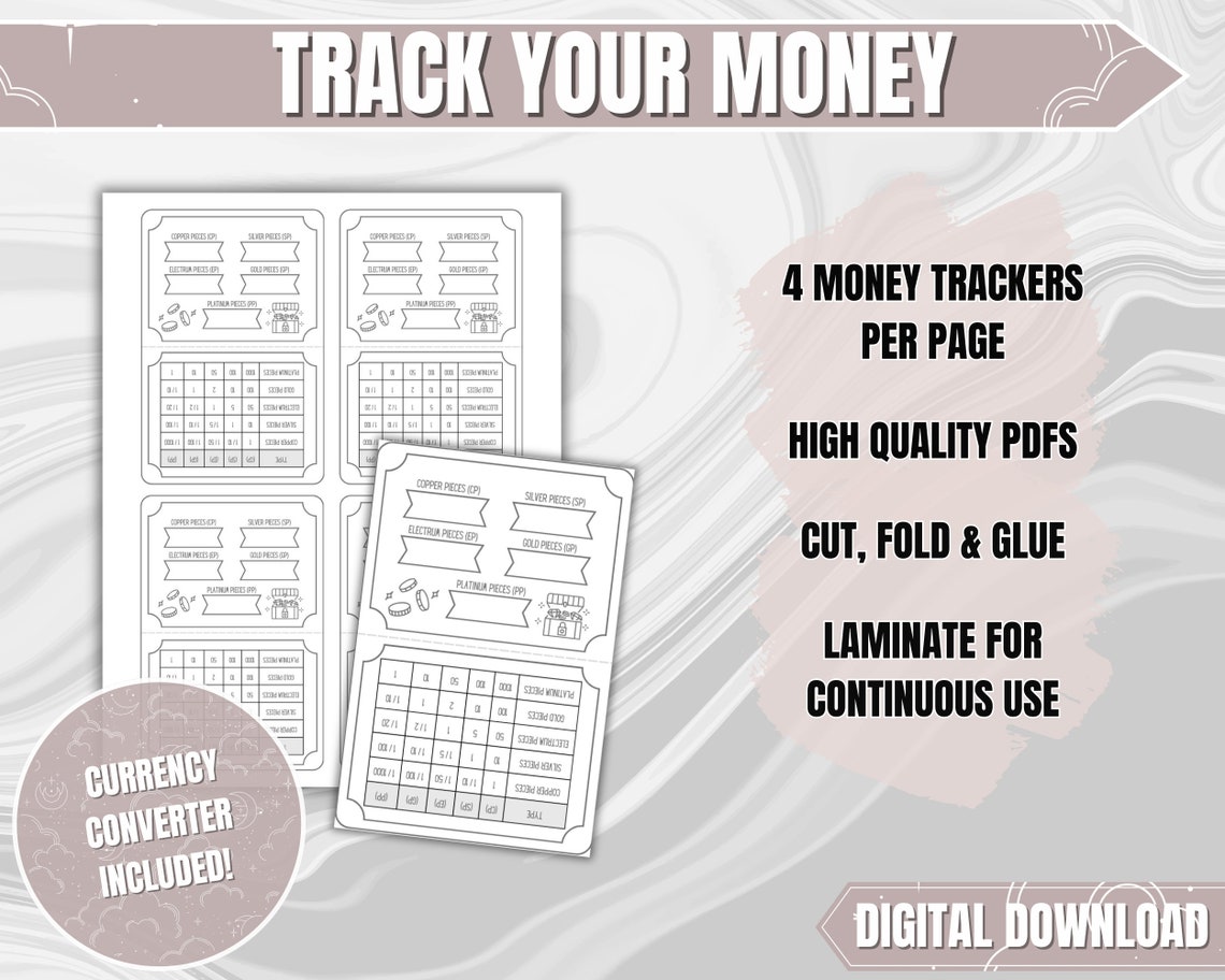 DND Currency and Inventory Aid | Dungeons and Dragons 5th Edition PDF ...