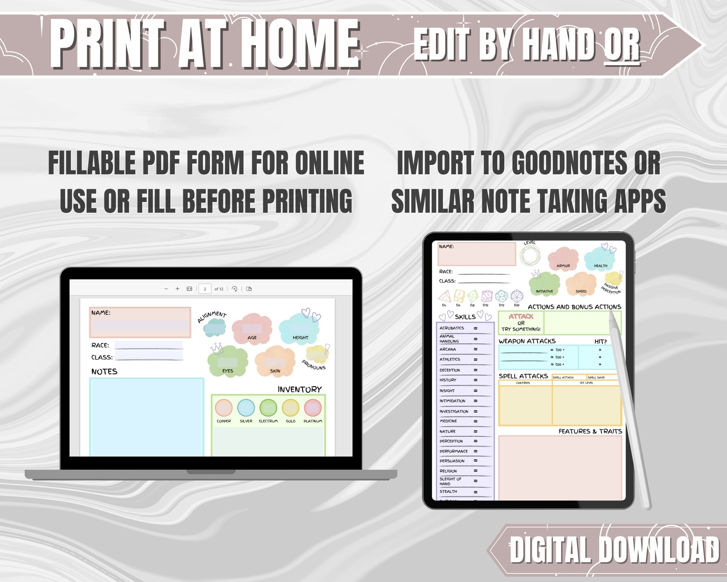 Simplified DND Character Sheet | Easy Kid-friendly Dungeons and Dragons ...
