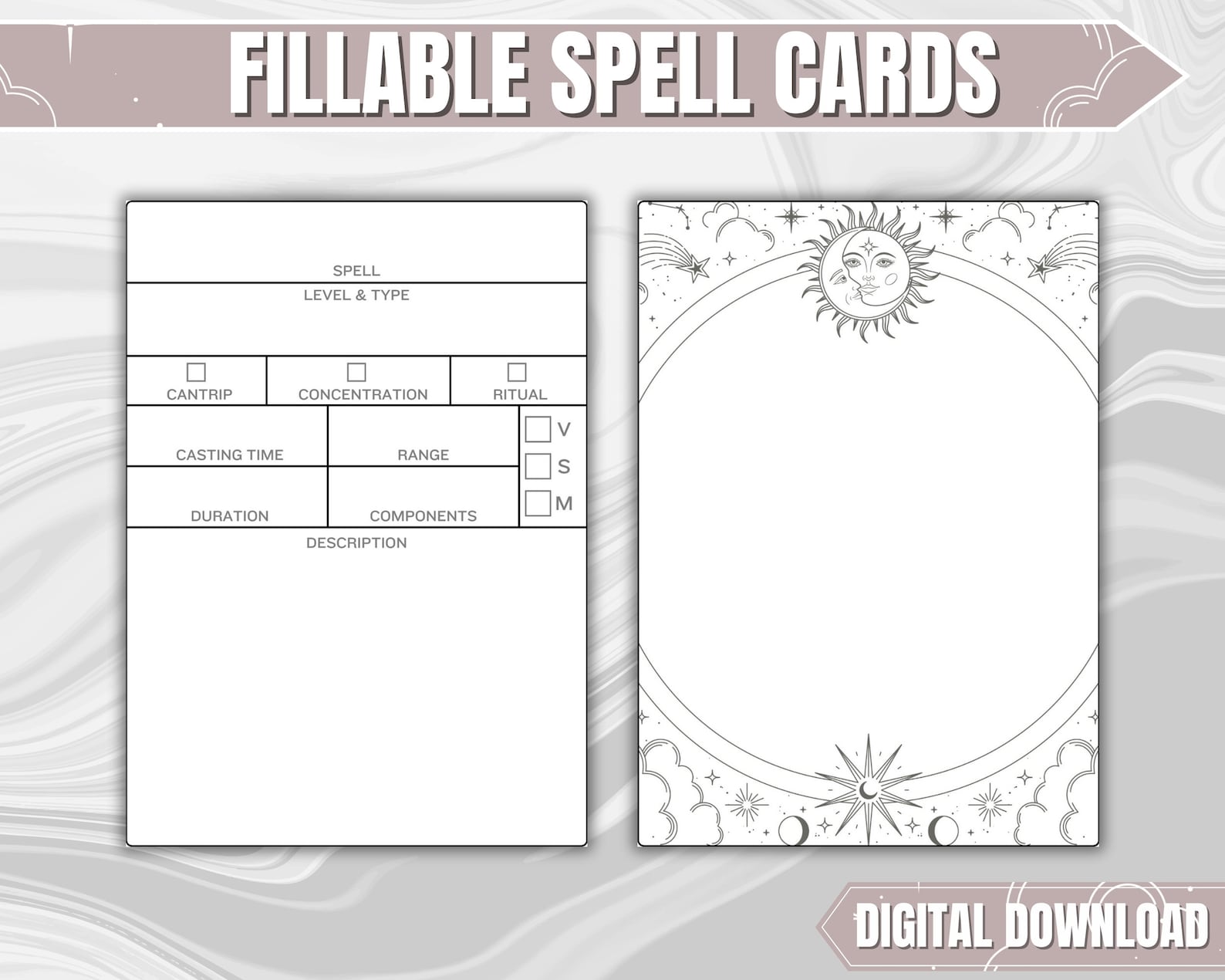 DND Spell Cards ENGLISH VERSION | Dungeons and Dragons 5th Edition ...