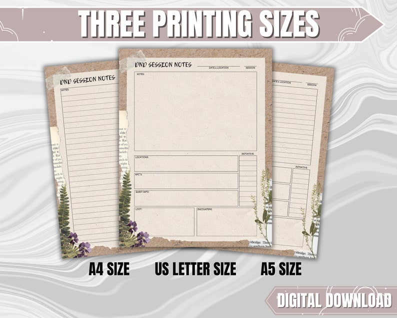 DND Session Notes Scrapbook Style | Dungeons and Dragons 5th Edition ...