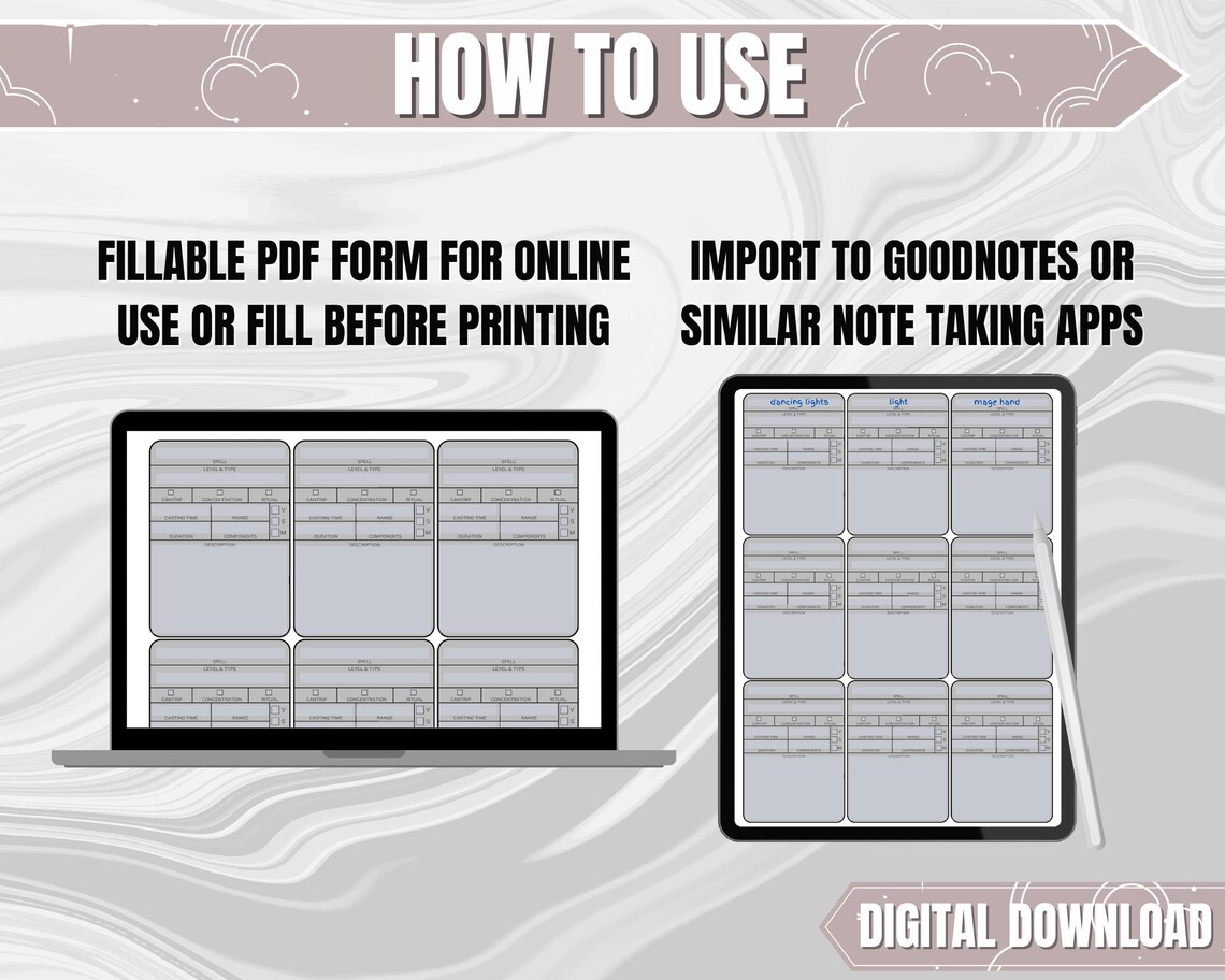 Gray DND Spell Cards ENGLISH VERSION | Dungeons and Dragons 5th Edition ...