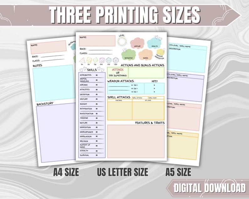 Simplified DND Character Sheet | Easy Kid-friendly Dungeons and Dragons ...