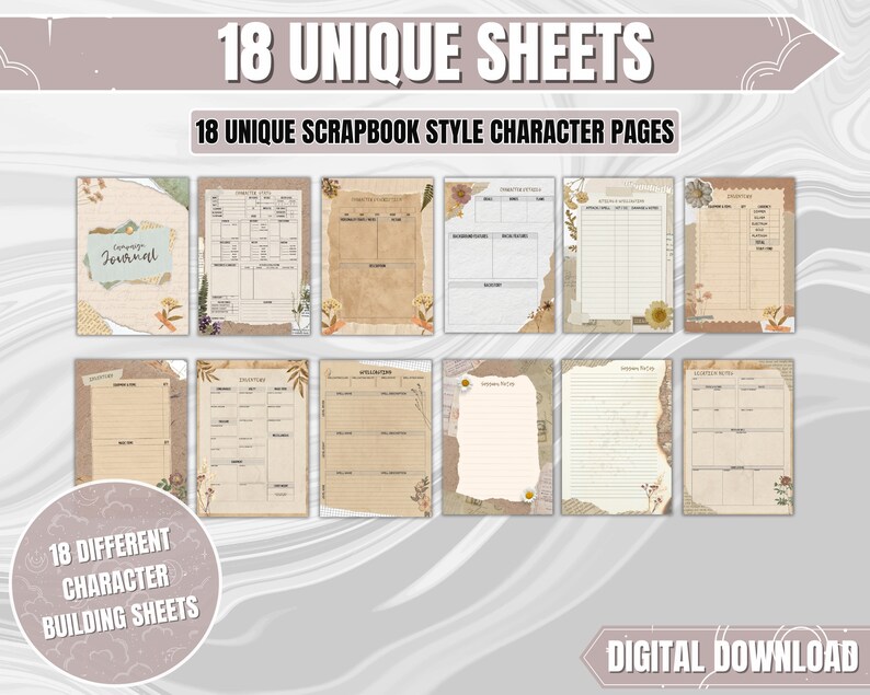 Dnd Character Journal |dungeons and Dragons 5th Edition Scrapbook Style ...