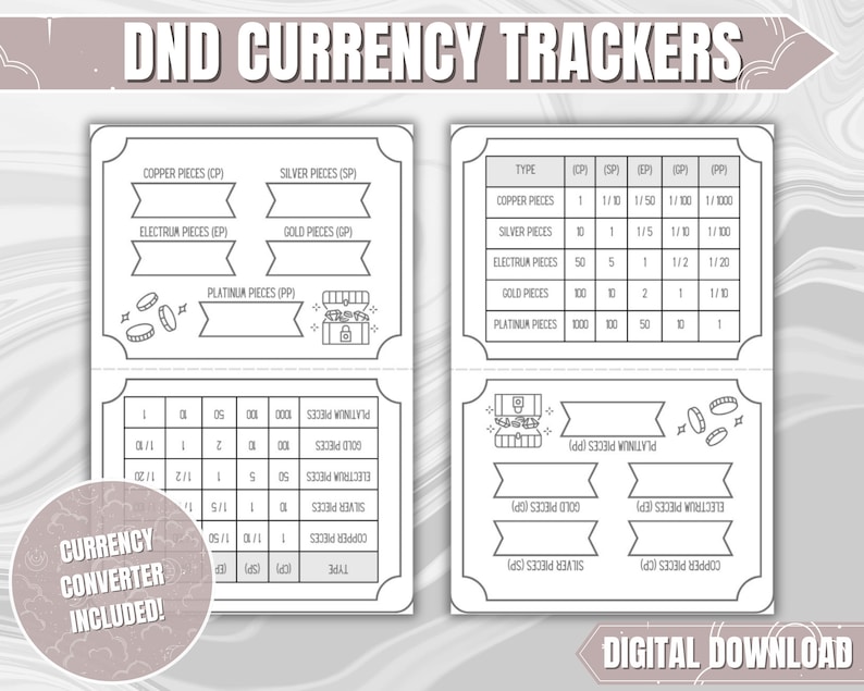 DND Currency and Inventory Aid | Dungeons and Dragons 5th Edition PDF ...