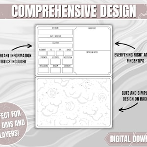 DND NPC Tracker Cards | Dungeons and Dragons 5th Edition Blank Pdf ...