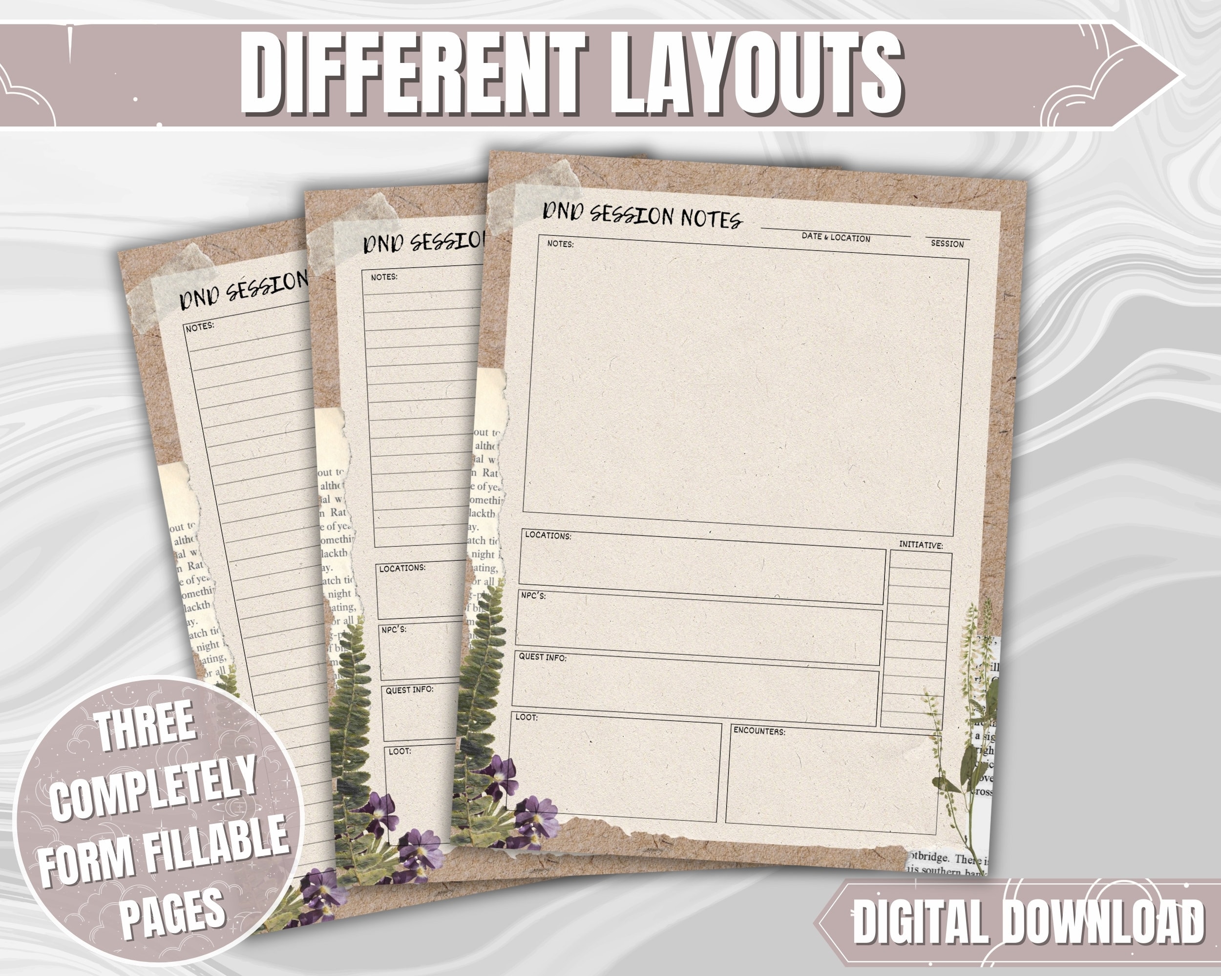 DND Session Notes Scrapbook Style | Dungeons and Dragons 5th Edition ...