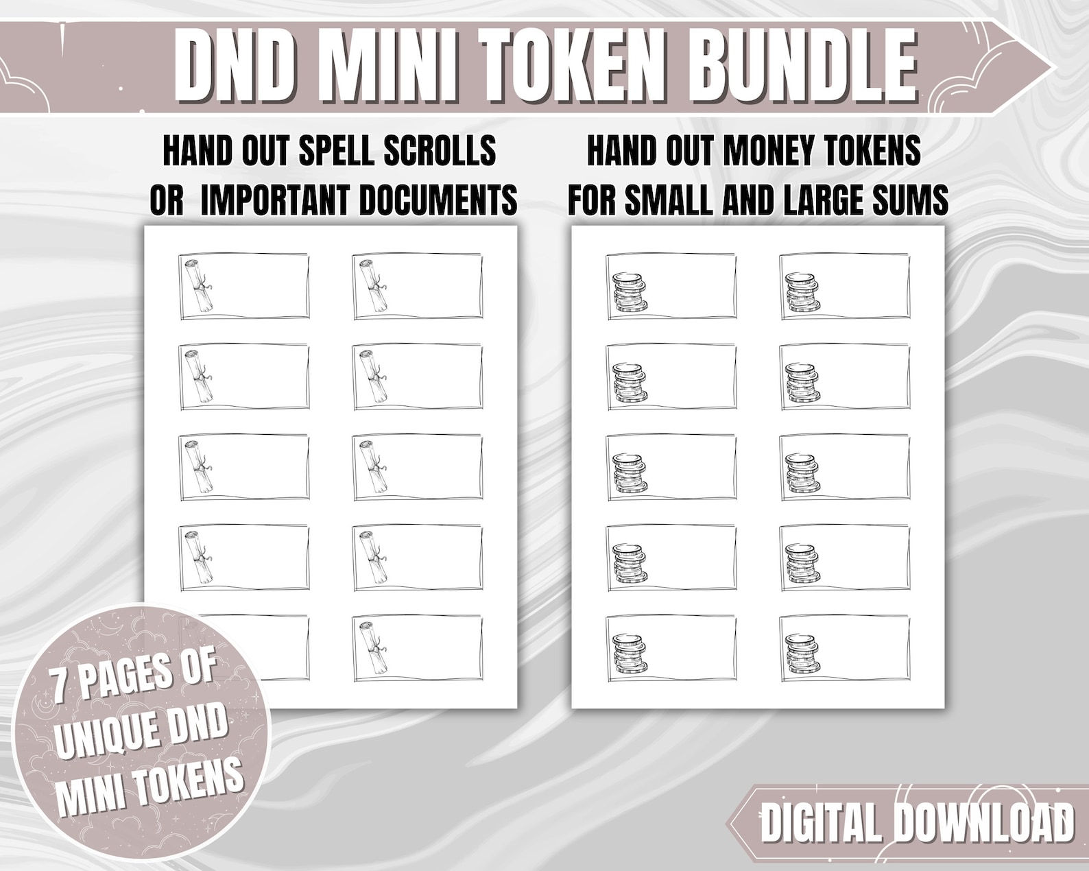 DND Token Bundle | Dungeons and Dragons 5th Edition PDF Form Fillable ...