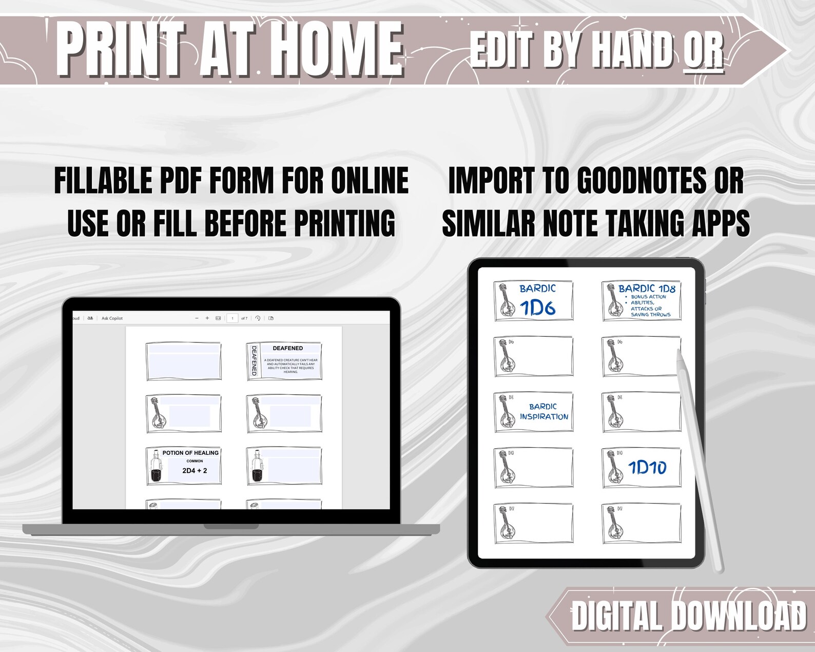 DND Token Bundle | Dungeons and Dragons 5th Edition PDF Form Fillable ...