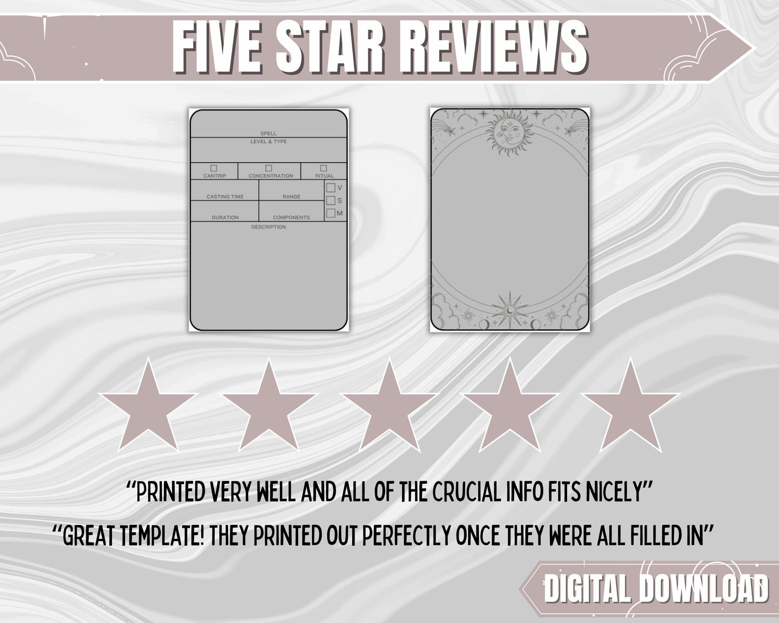 Gray DND Spell Cards ENGLISH VERSION | Dungeons and Dragons 5th Edition ...