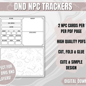 DND NPC Tracker Cards Dungeons and Dragons 5th Edition Blank Pdf ...