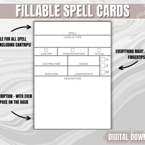 DND Spell Cards ENGLISH VERSION | Dungeons and Dragons 5th Edition ...