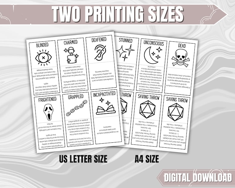 DND Condition Cards | Dungeons and Dragons 5th Edition PDF Printable ...