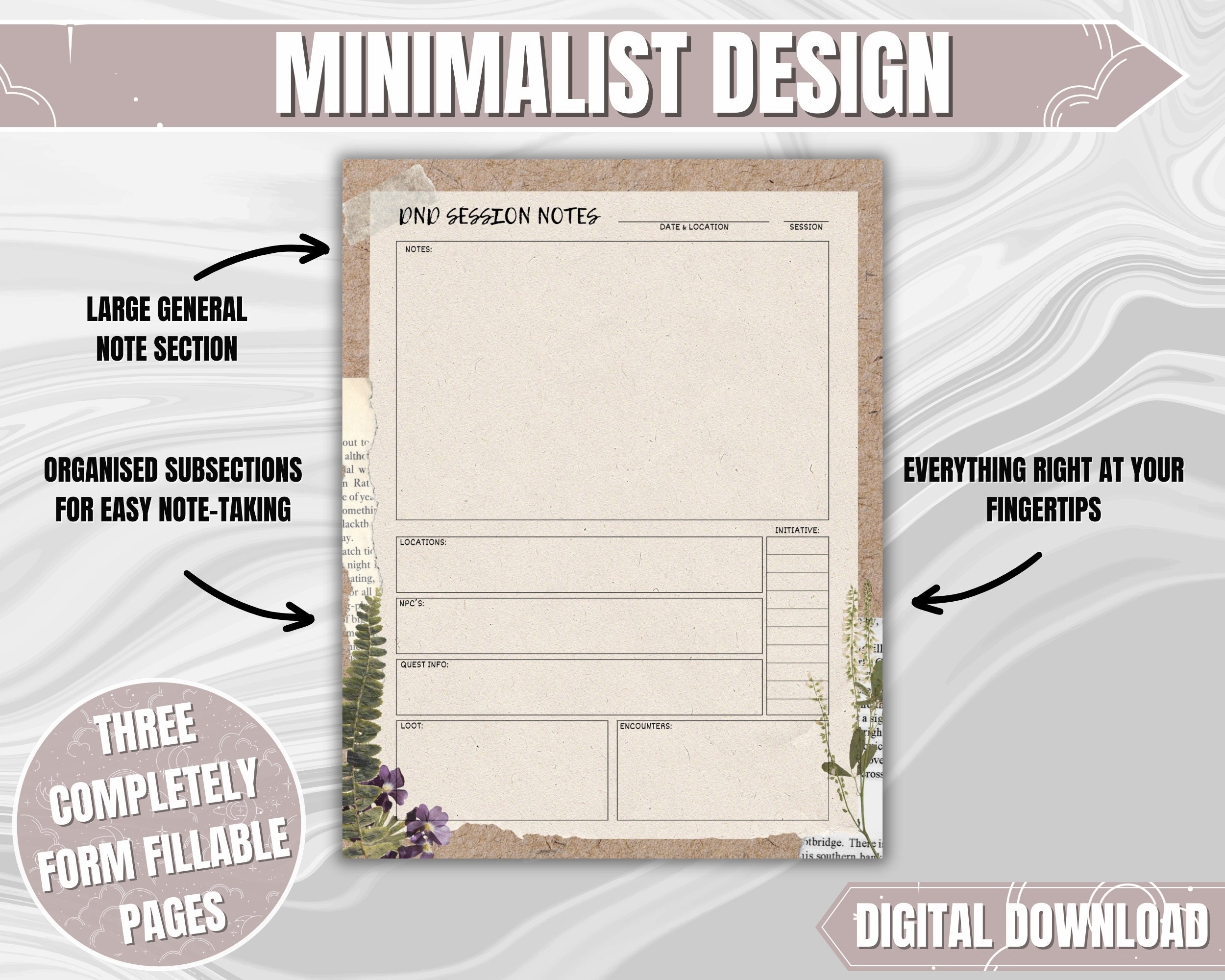 DND Session Notes Scrapbook Style | Dungeons and Dragons 5th Edition ...