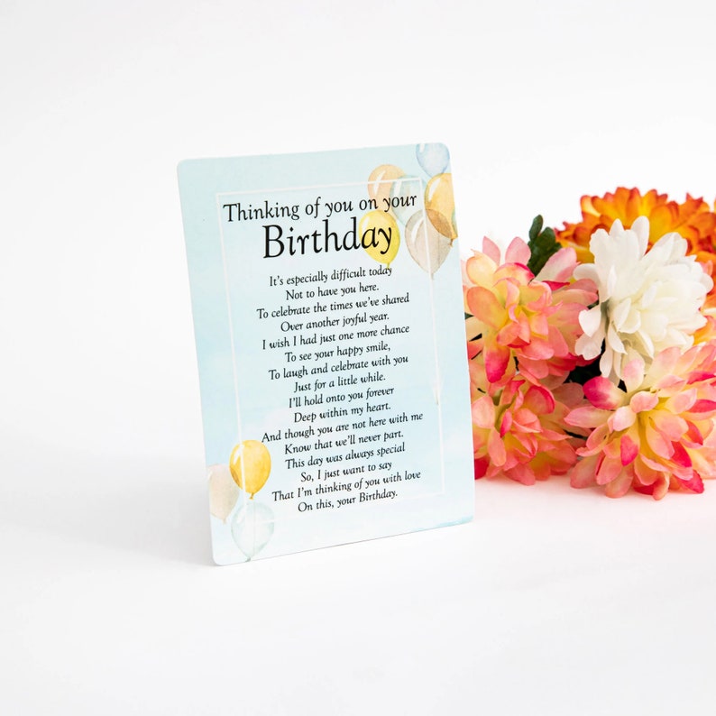 Birthday Memorial Card for Graveside - Weatherproof Graveside Memorial ...