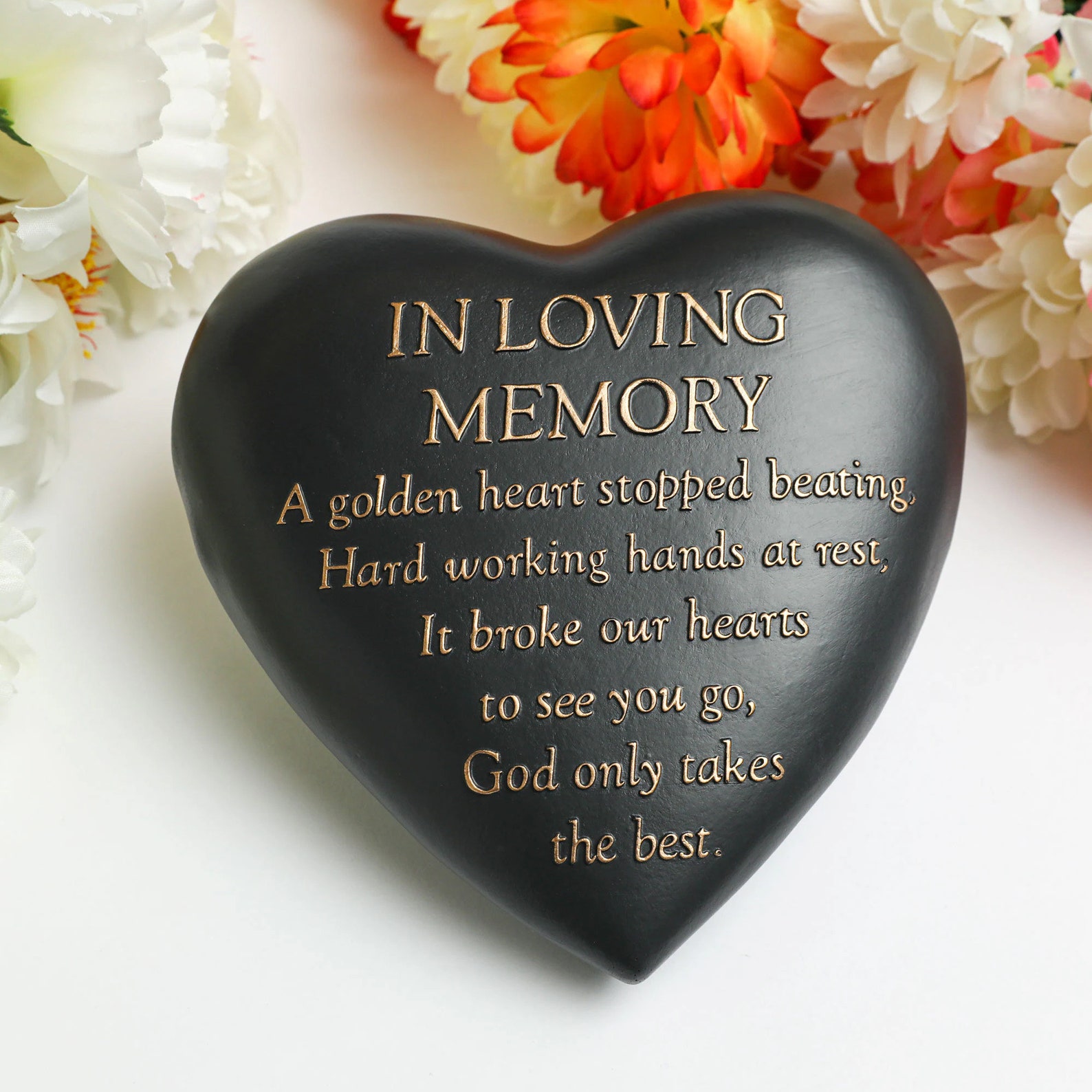In Loving Memory Memorial Stone - in Loving Memory Grave Stone - Heart ...
