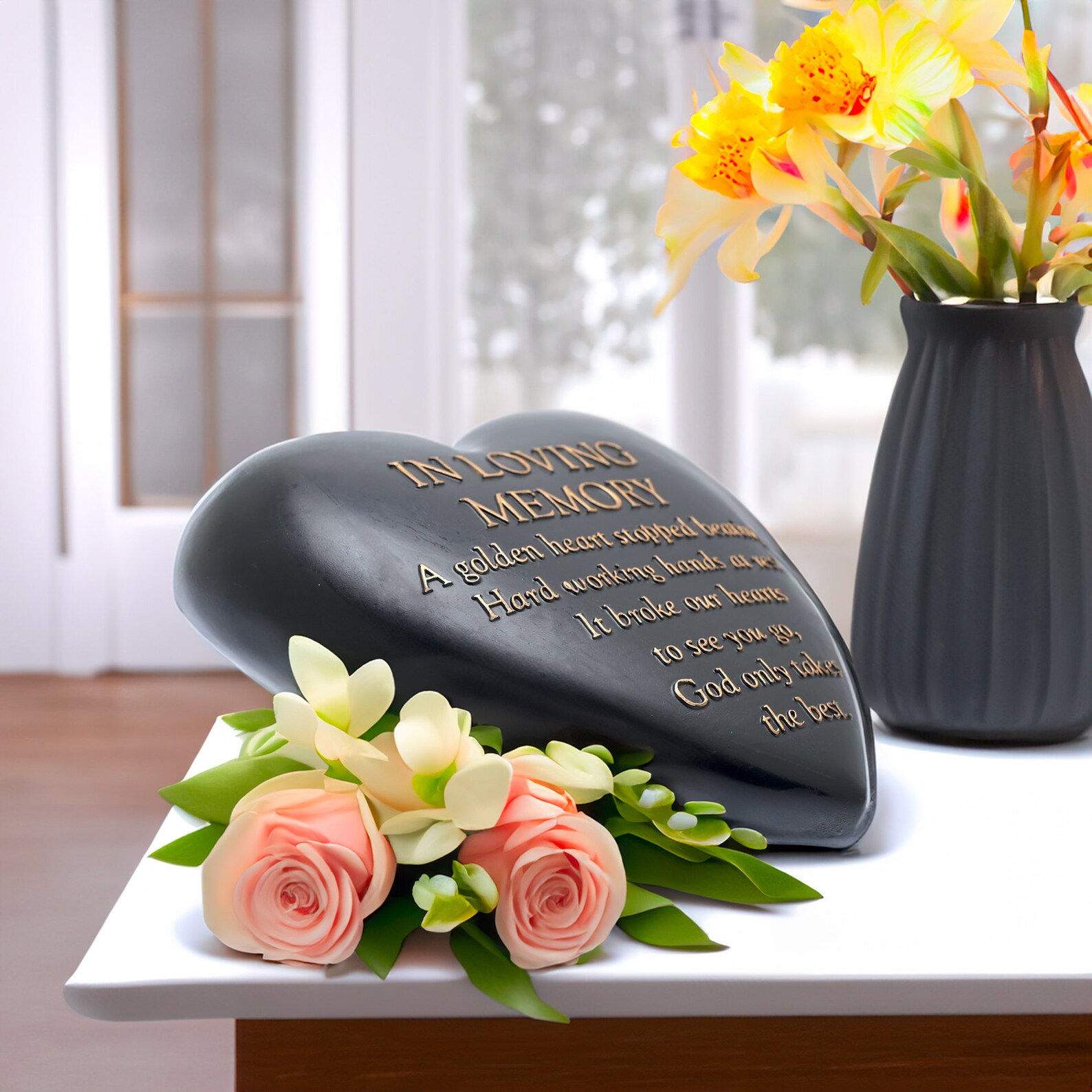 In Loving Memory Memorial Stone - in Loving Memory Grave Stone - Heart ...