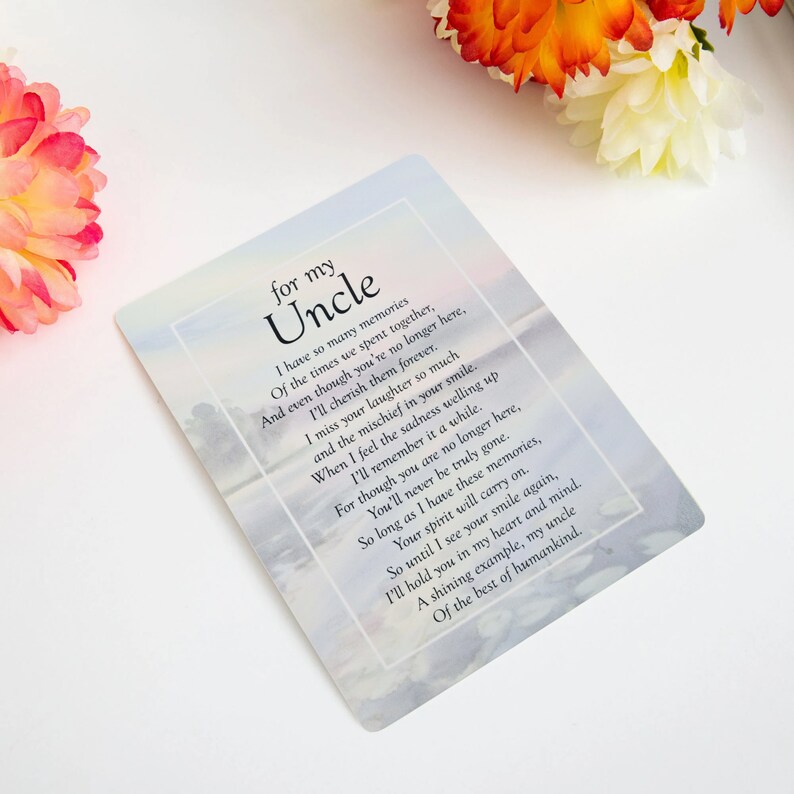Uncle Memorial Card for Graveside - Weatherproof Graveside Memorial ...